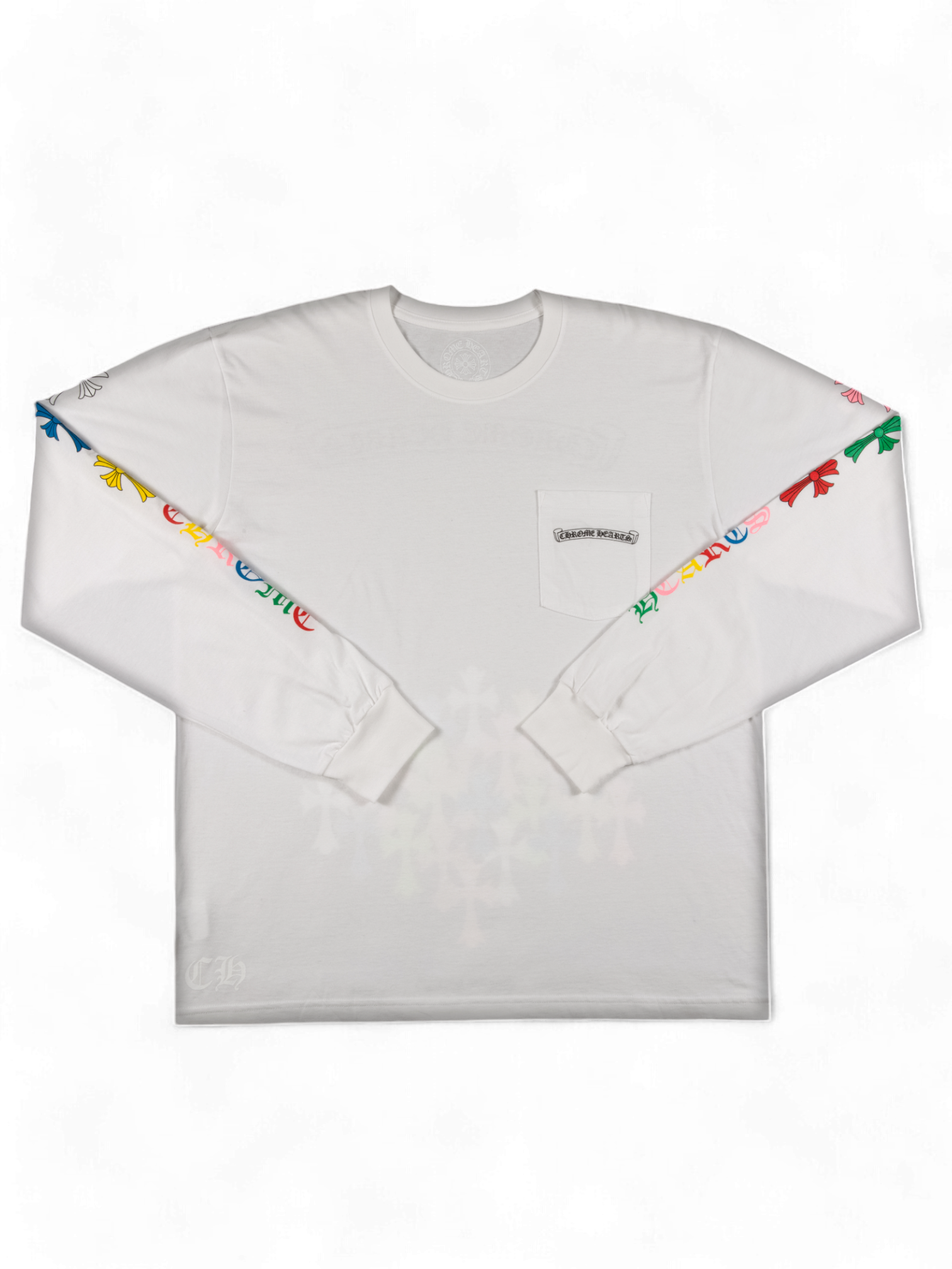 Chrome Hearts White Multi Color Cross Longsleeve