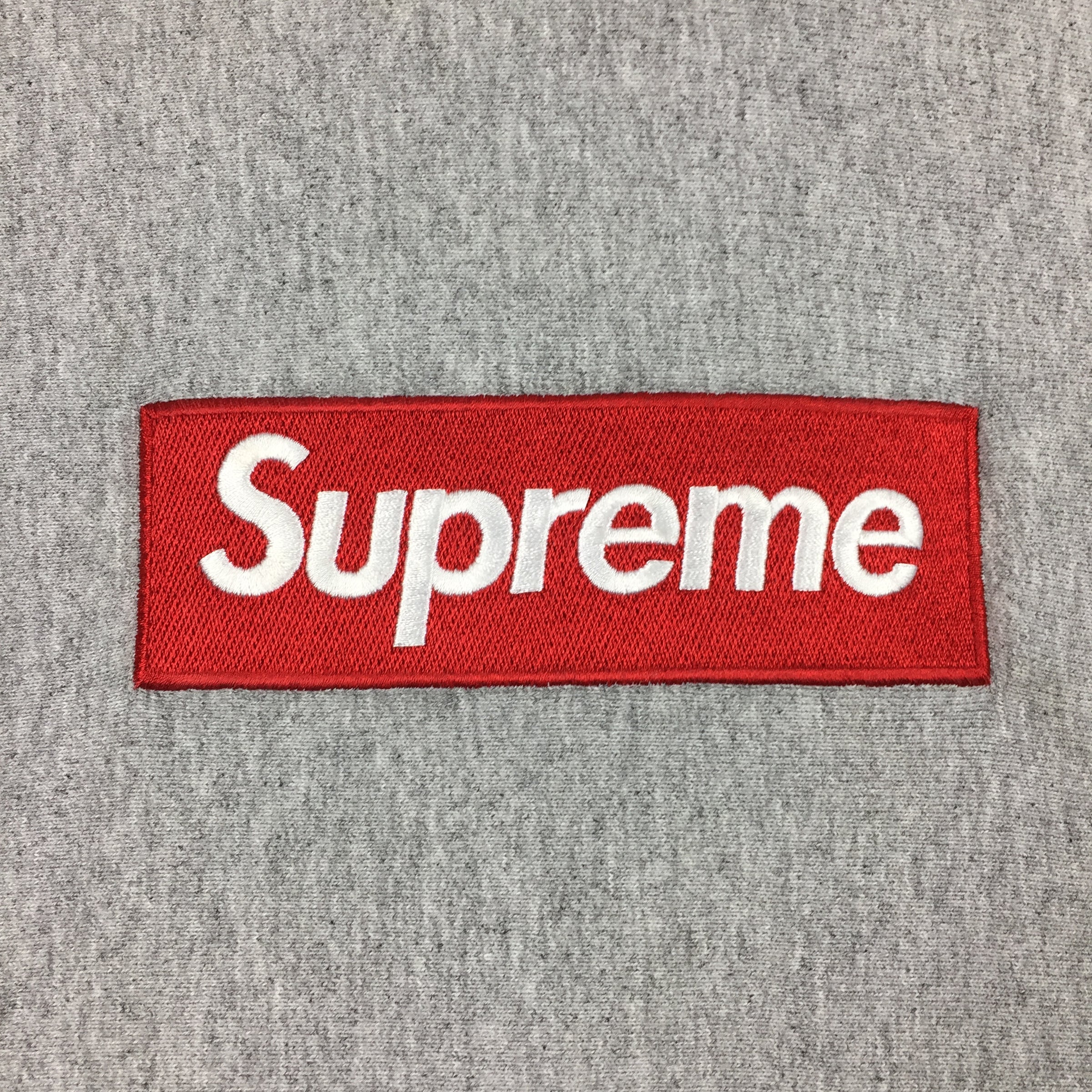 2016 Supreme Grey Box Logo Hoodie